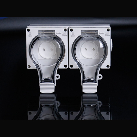 Dual Outlet 2 Gang Russian IP66 Socket GOST Certified for Workshops ...