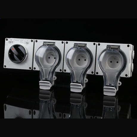 1-Gang Switch + 3-Gang French-style IP66 Waterproof Socket – Triple ...