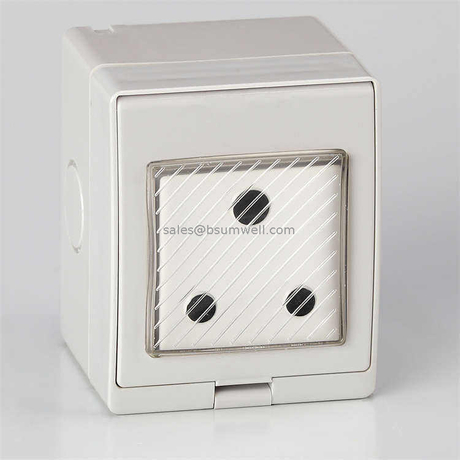 New Design South African IP55 Waterproof Cove 1 Gang Socket Set ABS/PC Switches And Sockets Box ...