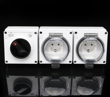 IP66 Schuko Double Socket - Outdoor Waterproof 2 Gang Socket 1 Gang ...