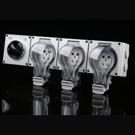 Single Switch + Triple 5-Hole Waterproof Socket Heavy-Duty Outdoor ...
