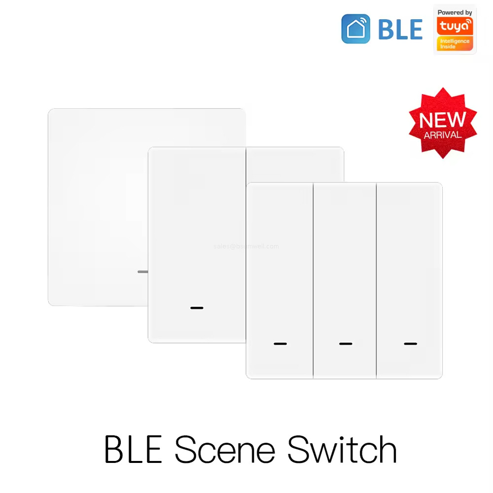 1-3 Gang Tuya/Zigbee BLE WiFi Smart Push Button Scene Switch Battery ...