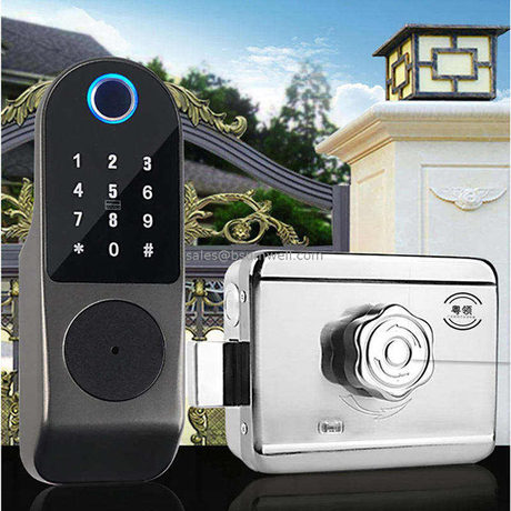 Door Lock Outdoor Gate Waterproof Double Fingerprint Lock Digital ...