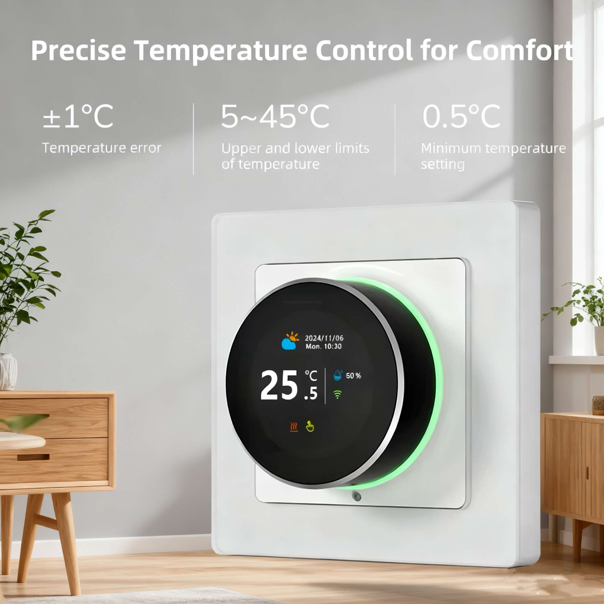Dual-source Heated Floor Gas Control Programmable Wifi Thermostat Tuya ...