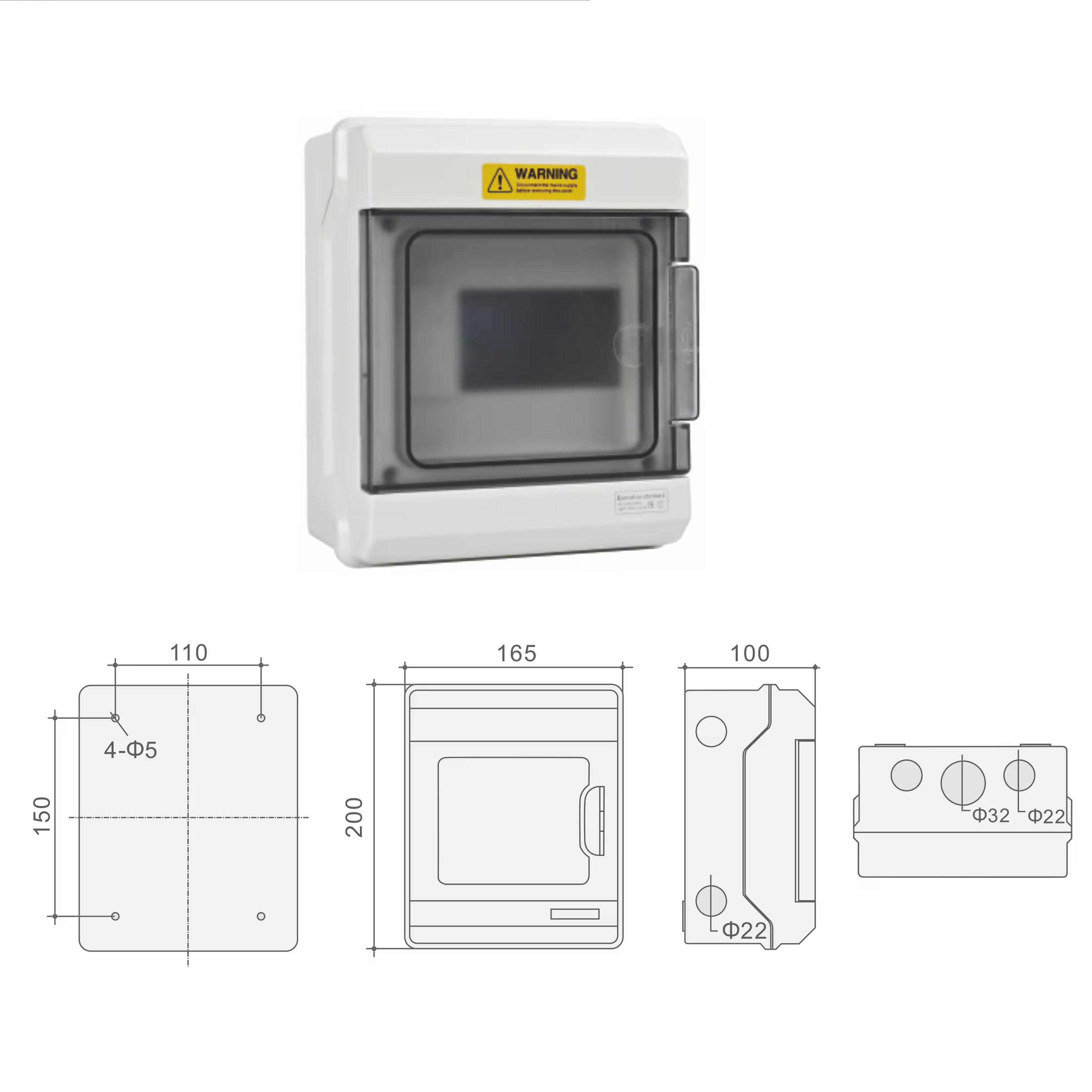 PS-GDB-36 36 ways PC Distribution Box Weatherproof Dc Type Mcb ...