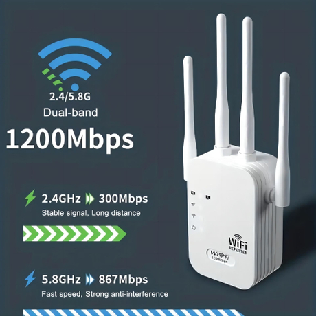 WiFi Extender 1200M WiFi Range Extender WiFi Signal Amplifier 2.4G 5G ...