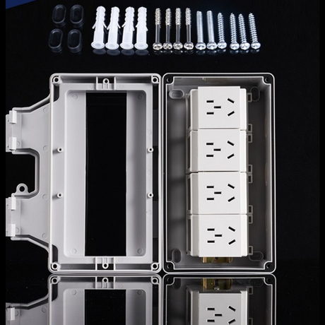 Outdoor Weatherproof 5-Pin Socket Electrical Kit 10A with 1-Pole Breaker for Patios & EV ...