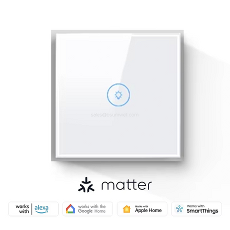 New Design Matter Smart Wifi Wall Switch EU Standard Glass Touch Panel ...